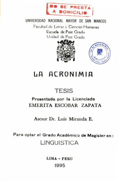 La acronimia - Biblioteca FLCH